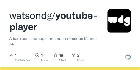 github watsondg youtube player a bare bones wrapper around the