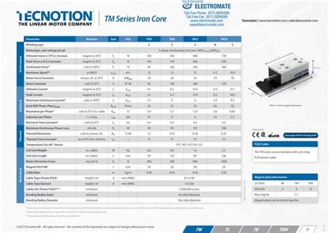 Tecnotion Tb Series Specs Ppt