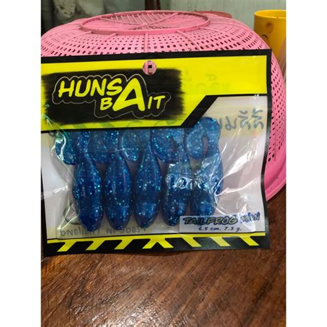 เหยื่อยาง ตกปลาช่อน Tailfrog Mini 6 5cm 7 3กรัม 1ซอง5ตัว พร้อมตัวเบ็ด