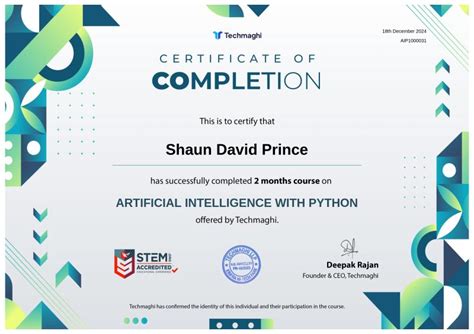 Thrilled To Announce That I Have Successfully Completed Another Course On Artificial