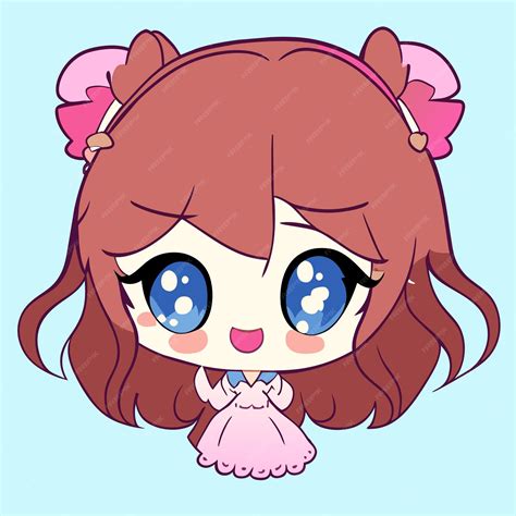 Premium Vector Cute Princess Chibi Girl Hand Drawn Cartoon Sticker