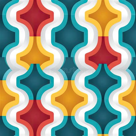 Exquisite Vintage Style Pattern With Bold Colors And Arched Doorways