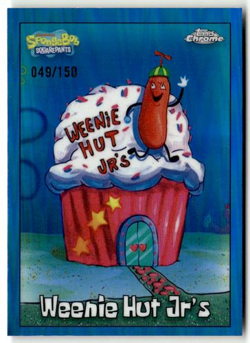 Topps Spongebob Chrome 2025 No 49 Weenie Hut Jrs Blue Refractor 49