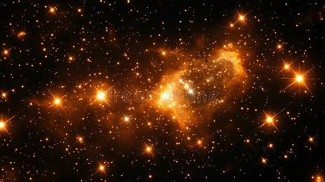 Orange Nebula Cosmic Space Background Stars Galaxy Astronomy