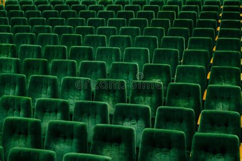 Rows Of Green Empty Seats In Assembly Hall Stock Image Image Of Retro People 301902983