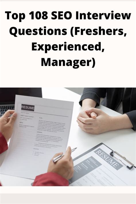 Top 108 Seo Interview Questions Freshers Experienced Manager