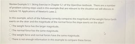 Solved Review Example 51 Skiing Exercise In Chapter 51