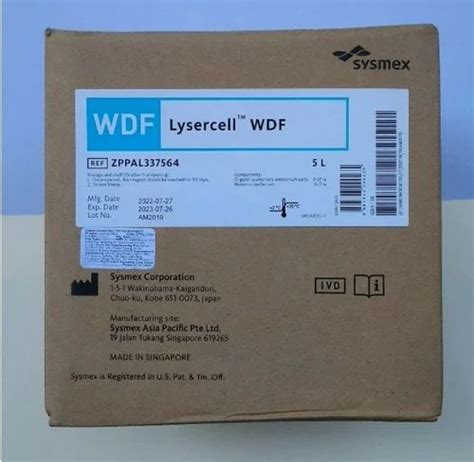 Sysmex Lysercell Wdf Lysercell Packaging Type 5 Liters Model Name Number 6 Part Symex