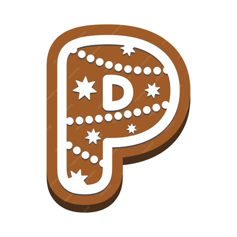 Premium Vector Gingerbread Letter P Christmas Cookies Alphabet Ginger