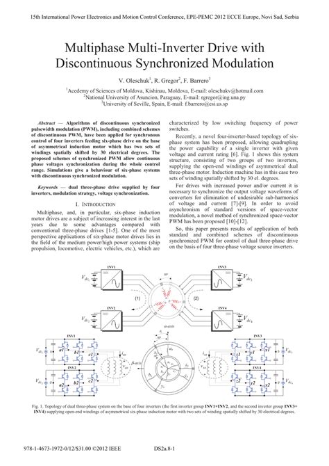 Pdf Multiphase Multi Inverter Drive With Discontinuous Synchronized Modulation