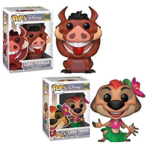 2 Funko Pop Disney O Rei Leão Luau Timão 500 Pumba 498 Funko