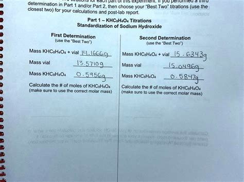 Each Part Of This Experiment If You Performed A Third Determination In