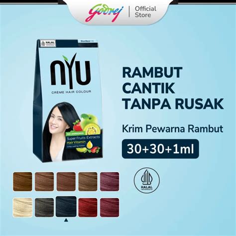 Nyu Creme Hair Color Blue Black 60 Ml Nyu Pewarna Rambut Lazada