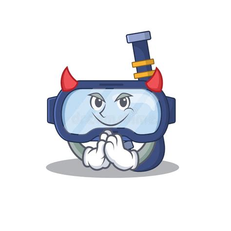 Dive Glasses Clothed As Devil Cartoon Character Design On Halloween