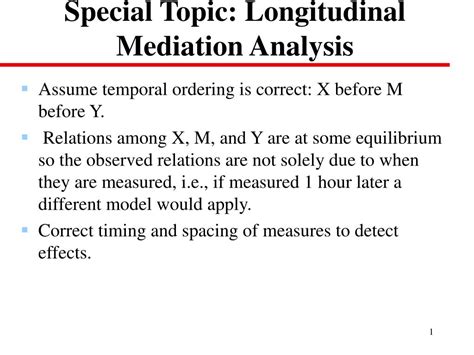 Ppt Special Topic Longitudinal Mediation Analysis Powerpoint