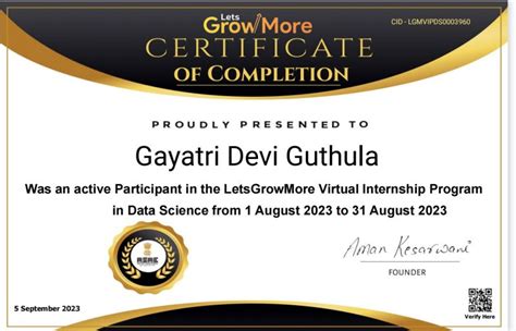 Gayatri Devi Guthula On Linkedin Lgmvip Letsgrowmore Amankesarwani