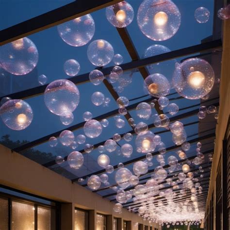 Bubbled Light Fixtures On Roof For Textured Design Stable Diffusion
