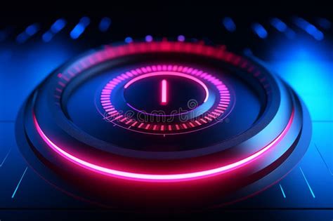 Digital Hi Tech Technology Design Power Button By Generate Ai Stock