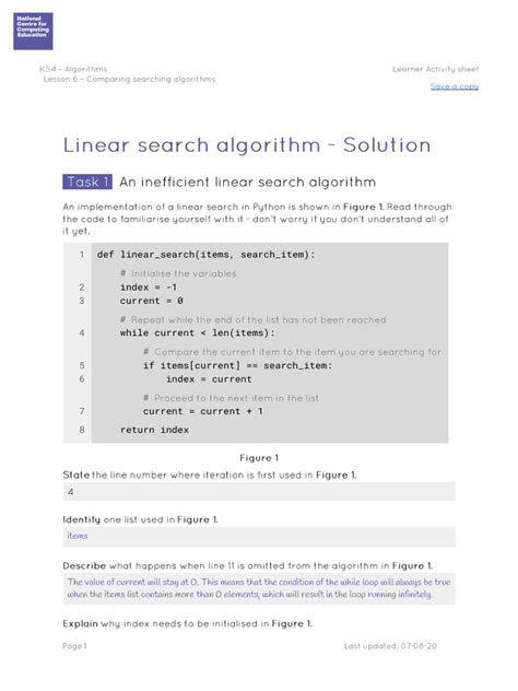 A3 Solutions Linear Search Algorithm Pdf Algorithms And Data