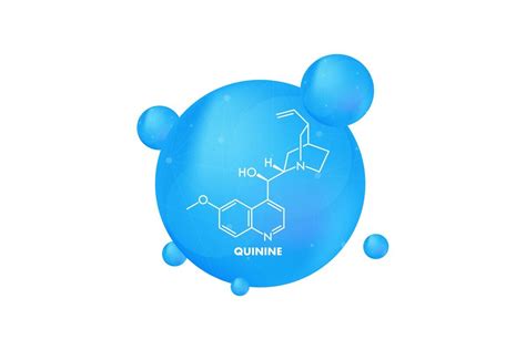 Quinine Molecule Structure With Blue Graphic By Dg Studio · Creative