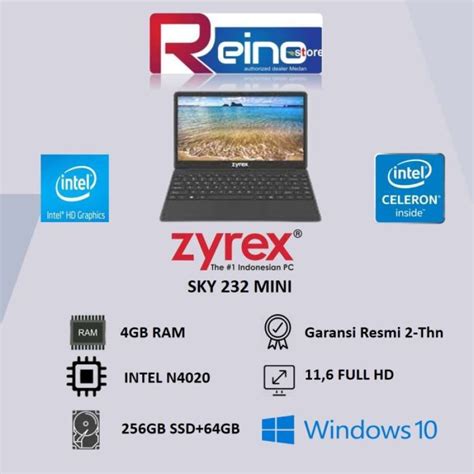 Jual Zyrex Sky 232 Mini Intel Celeron N4020 4gb 256gb Ssd 64gb Emmc Win10 Di Seller Buana