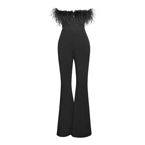 Kylan Black Feather Jumpsuit Miss Circle New York Wolf And Badger