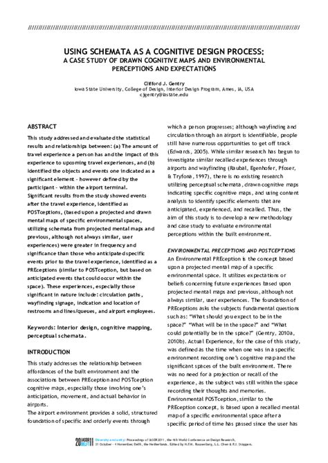 Pdf Using Schemata As A Cognitive Design Process A Case Study Of