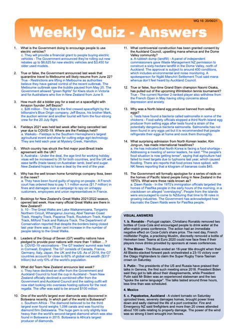 Weekly Quiz Classroom Solutions