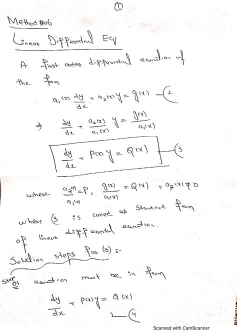 Differential Equations Lecture Notes First Order Linear Lecture Notes