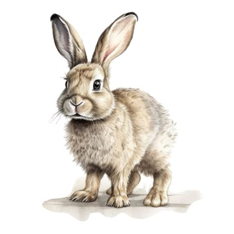 Premium Ai Image A Drawing Of A Brown Rabbit With A Long Ear And A Big White Ear