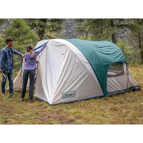 Coleman 4 Person Cabin Tent With Weatherproof Screened Porch Camping