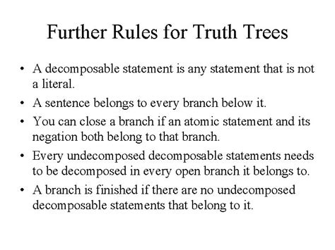 Truth Trees Intermediate Logic Truth Table Method The