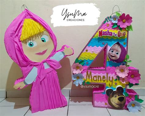 Piñata Masha Y El Oso Masha Y El Oso Fiesta Decoracion Cumpleaños De