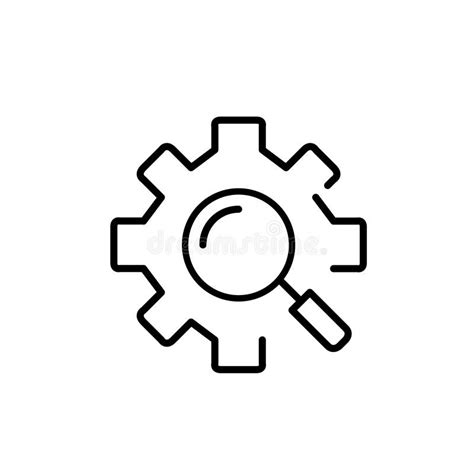Cogwheel And Magnifying Glass Analysis Examination And Optimization