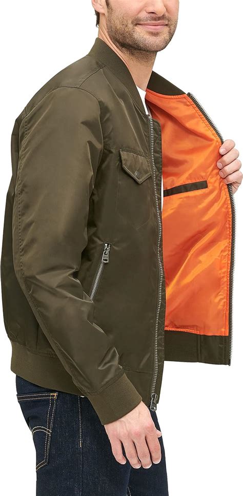 Levis Mens Varsity Bomber Trucker Jacketolive The Outerwear Shop