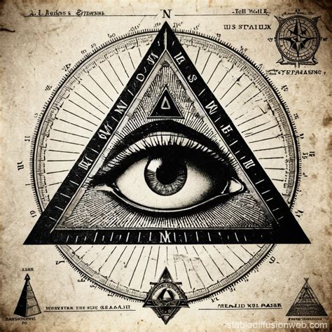 Masonic Symbol With Eye And Compass Stable Diffusion Online