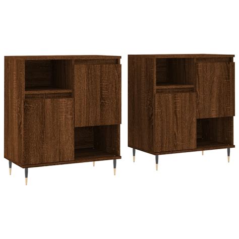 Buffets 2 Pcs Chêne Marron Bois Dingénierie Leroy Merlin