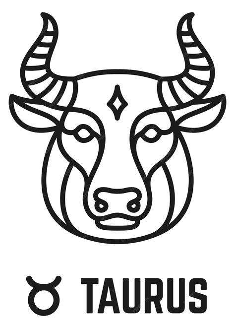 Taurus Symbol Black Line Stellar Icon Zodiac Sign Premium Vector