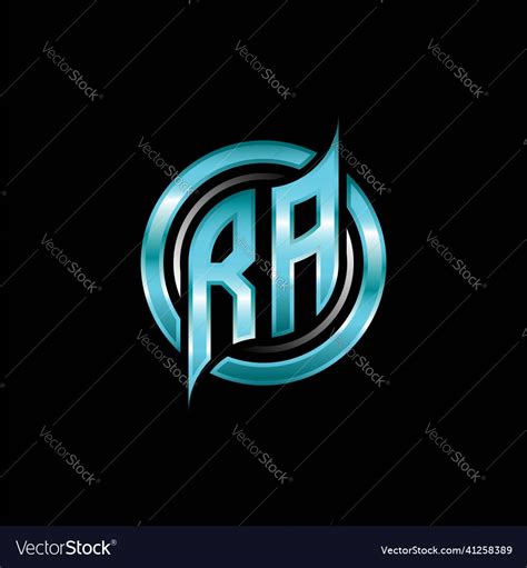 Ra Initial Monogram Logo Circle Rounded Royalty Free Vector