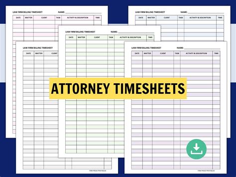 Printable Attorney Timesheet Template