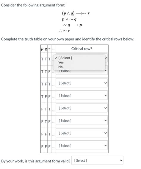 Solved Consider The Following Argument Form P Q Tous P Chegg