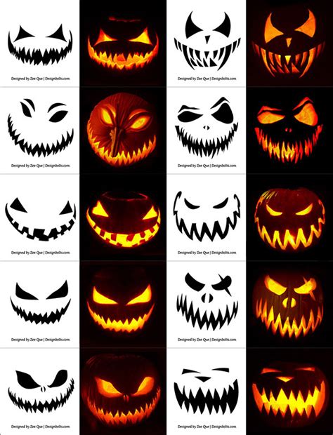 Scary Pumpkin Carving Templates Printable