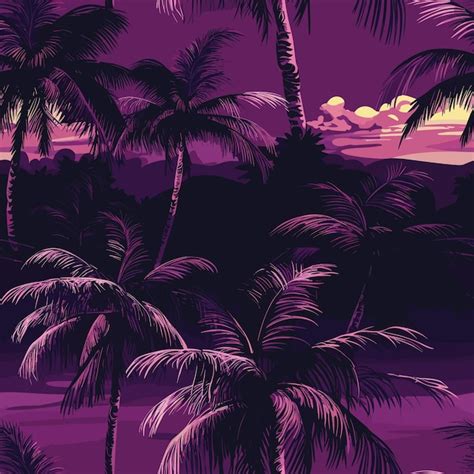 Premium Vector Seamless Colorful Hawaii Palms Pattern