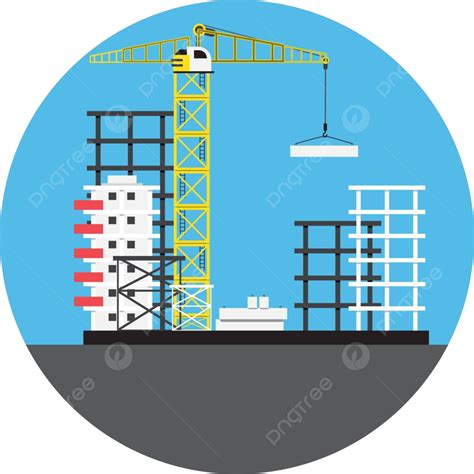 Colorful Building Crane Picture Industry Industrial Vector Picture