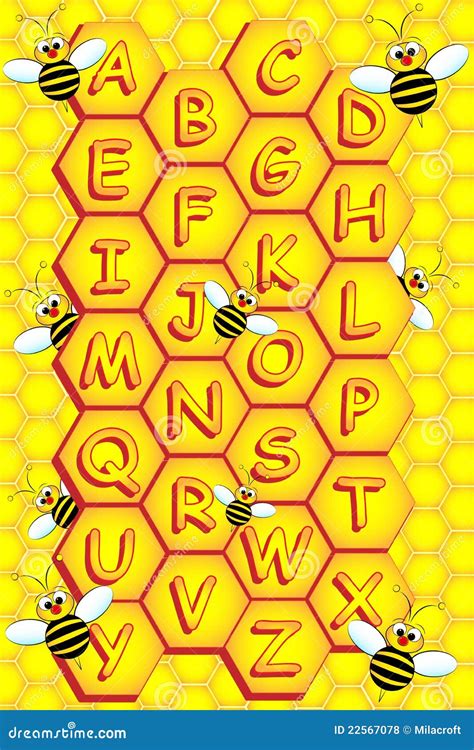 Bees Alphabet Stock Vector Illustration Of Cute Comic 22567078