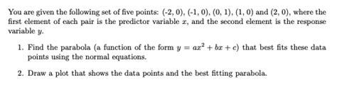 Solved You Are Given The Following Set Of Five Points Chegg