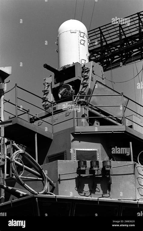 A Mark 16 Phalanx Close In Weapon System Mounted On The Island Of The