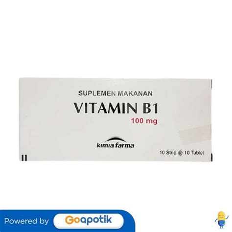 Jual Vitamin B1 Kimia Farma 100 Mg Strip 10 Tablet Di Seller Apotek