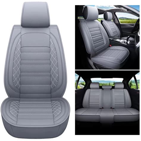 Buy Rideofrenzy Luxury Nappa Leather Car Seat Covers Platinum Grey