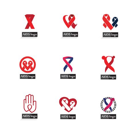 Hiv Aids Icon Set Logo Design Vector 14292943 Vector Art At Vecteezy